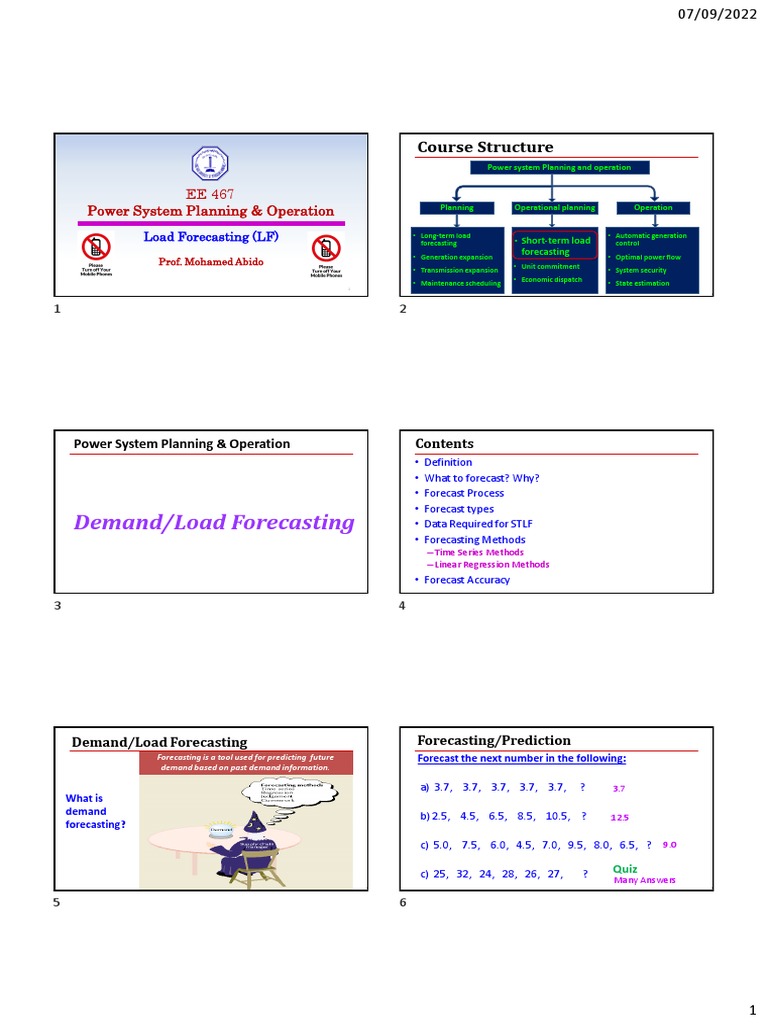 01 Load Forecasting Pdf Forecasting Moving Average