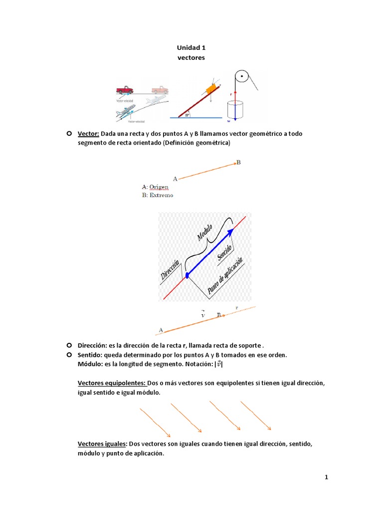 Teoria de Vectores | PDF | Vector Euclidiano | Escalar (Matemáticas)