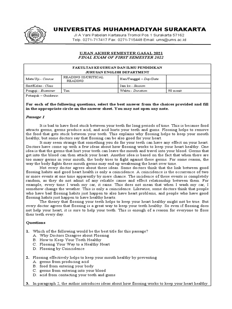 UAS-Reading III - CRITICAL READING | PDF | Desert | Precipitation