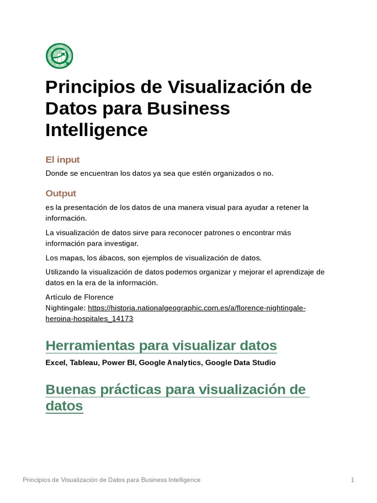 Principios de Visualizacin de Datos para Business Intelligence | PDF ...