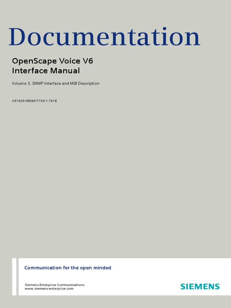 Documentation: Openscape Voice V6 Interface Manual | PDF | Zip (File ...