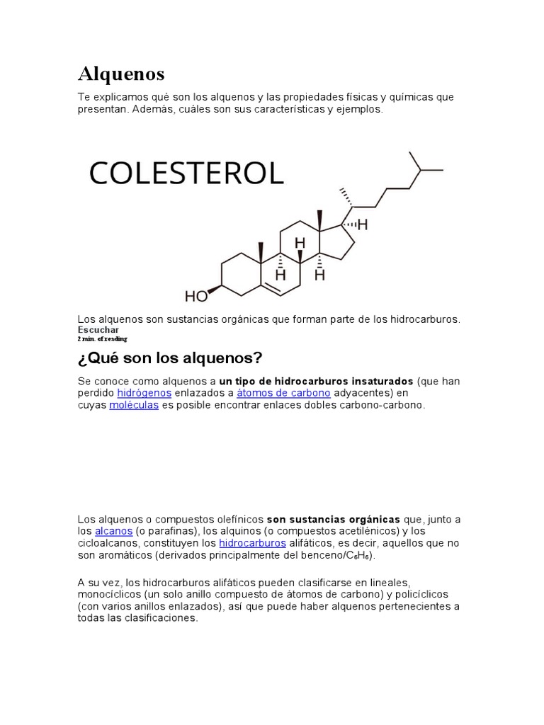 Alquenos Pdf Alqueno Hidrocarburos