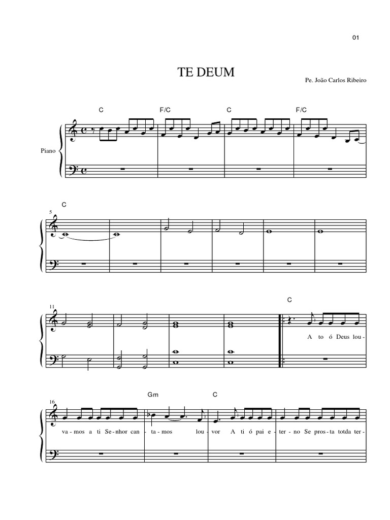 Te Deum - Pe João Cralos - partitura | PDF