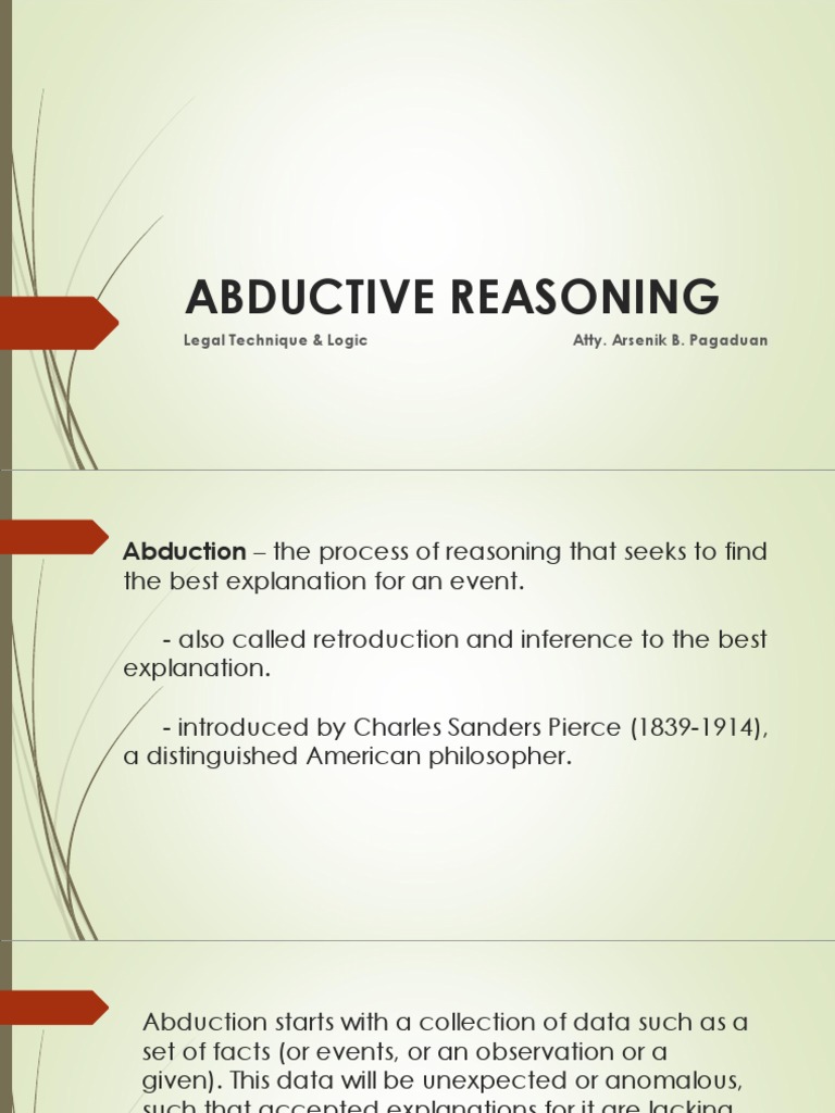 Revised Abductive Reasoning-Nik | PDF | Philosophical Movements | Reasoning
