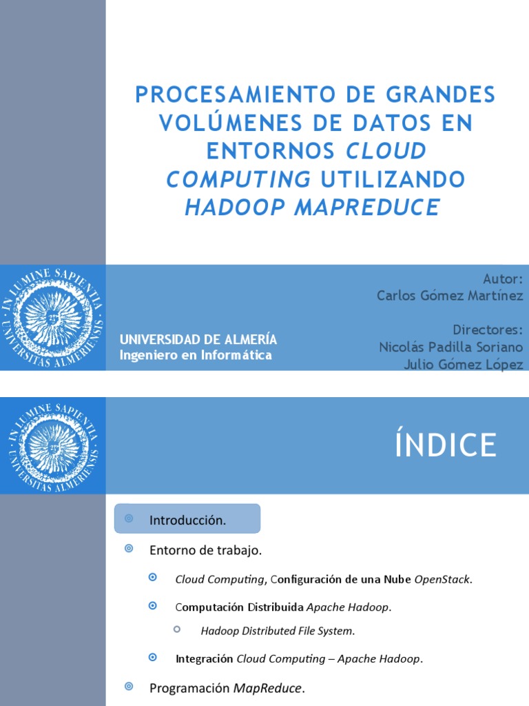 Procesamiento de Grandes Volúmenes de Datos en Entornos Cloud | PDF | Apache Hadoop ...
