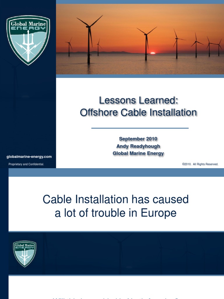 Lessons Learned - Offshore Cable Installation (PDFDrive) | PDF | Wind ...