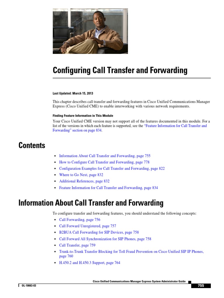 Configuring Call Transfer and Forwarding - CISCO | PDF | Session Initiation Protocol | Router ...