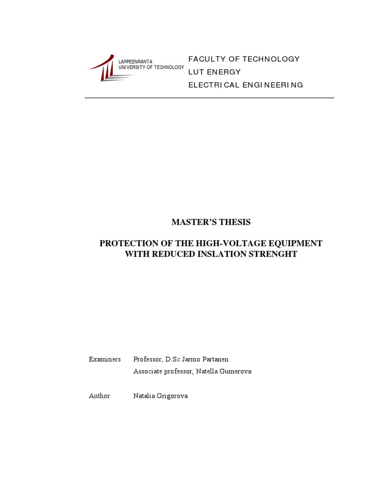 High-Voltage Equipment Protection Analysis | PDF | Insulator ...