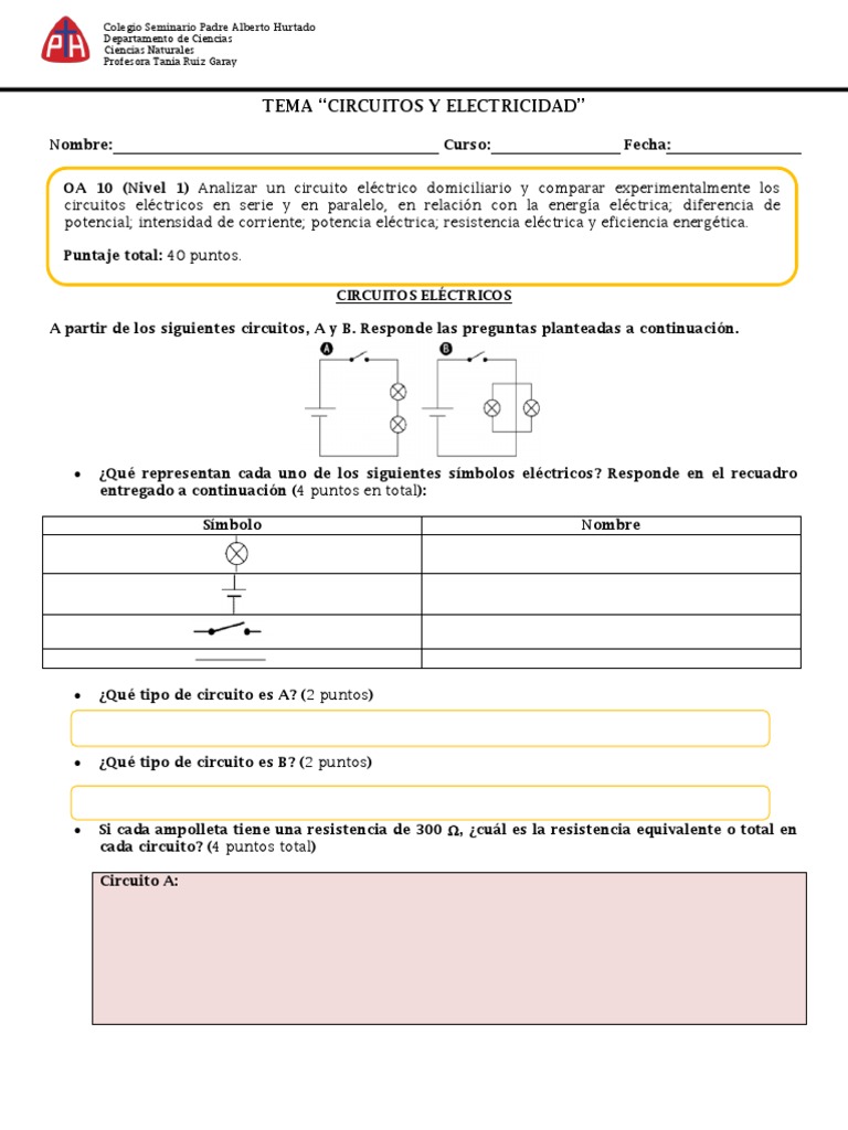 8° Circuitos y Electricidad Actualizada | PDF | Corriente eléctrica ...