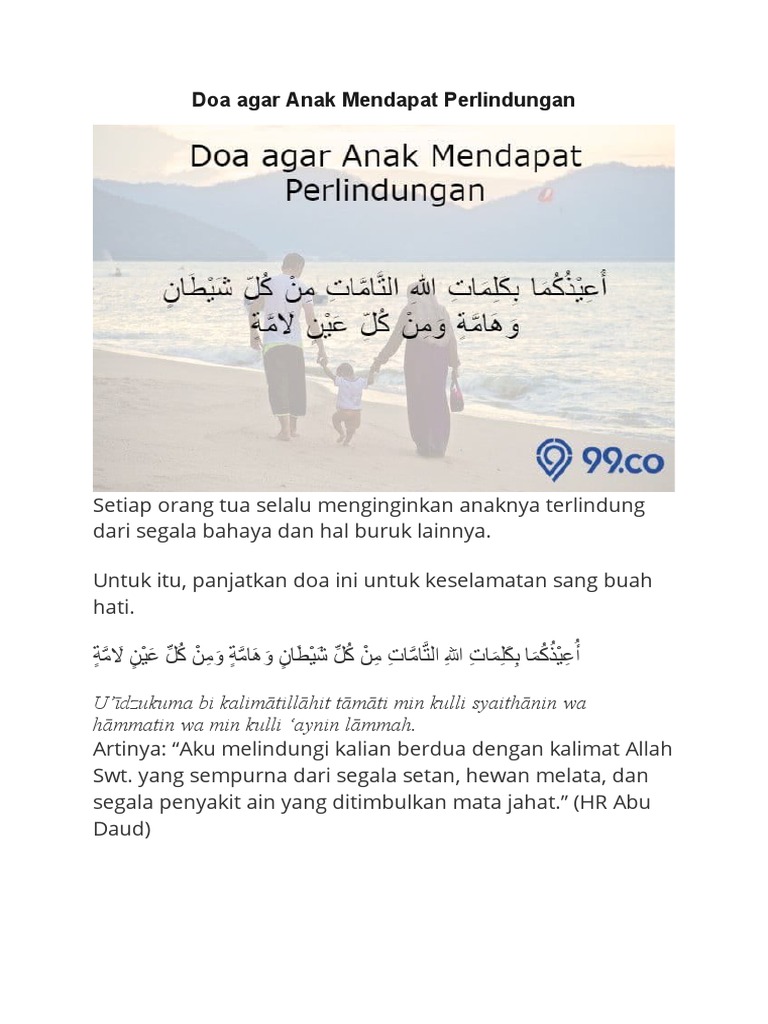 Doa Perlindungan dan Keberkahan Anak | PDF | Kesehatan Holistik