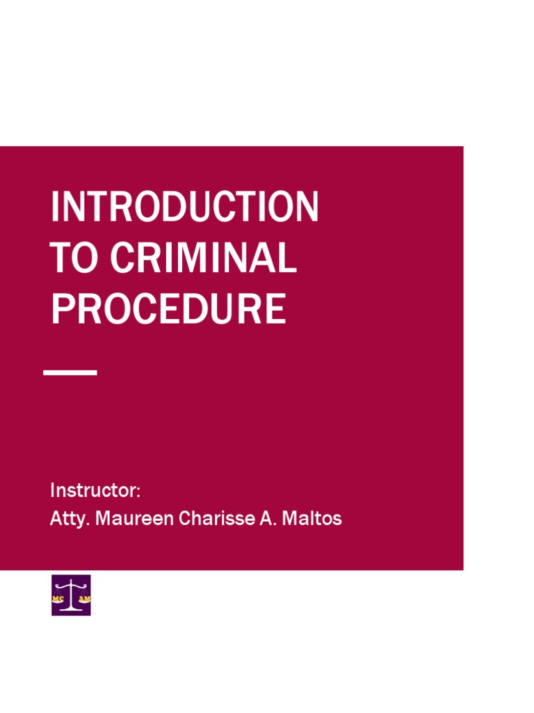 Introduction To Criminal Procedure | PDF | Crimes | Crime & Violence