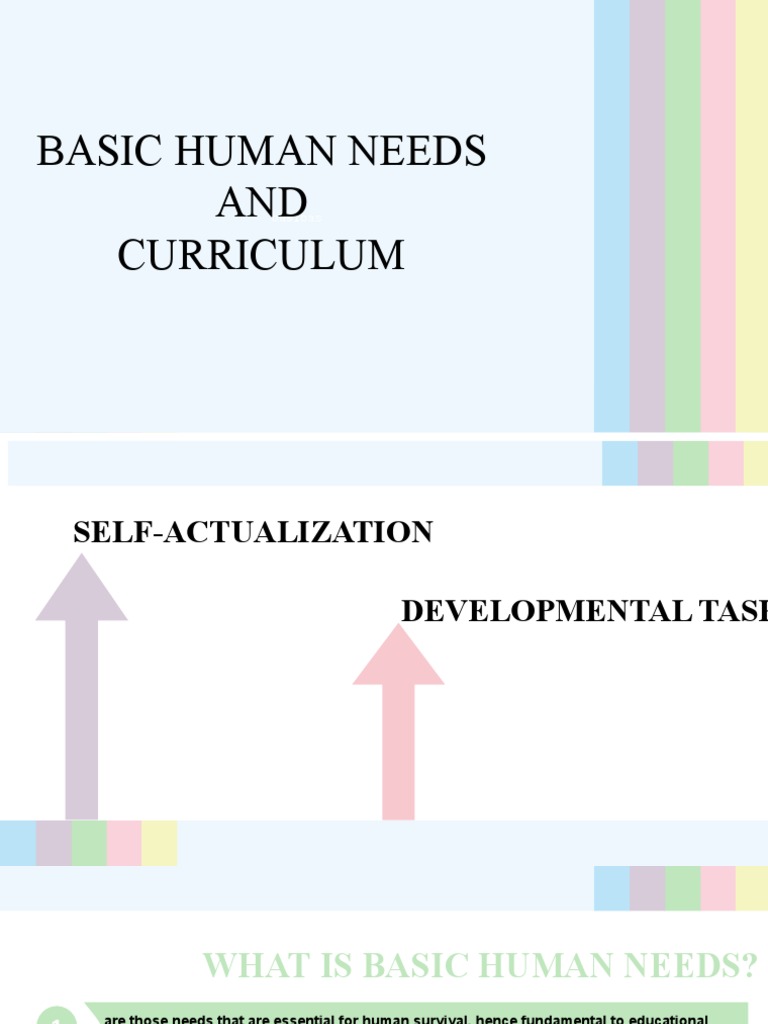 Basic Human Needs in Curriculum Design | PDF