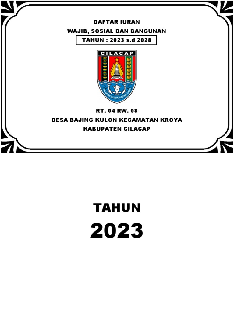 Cover Daftar Iuran | PDF