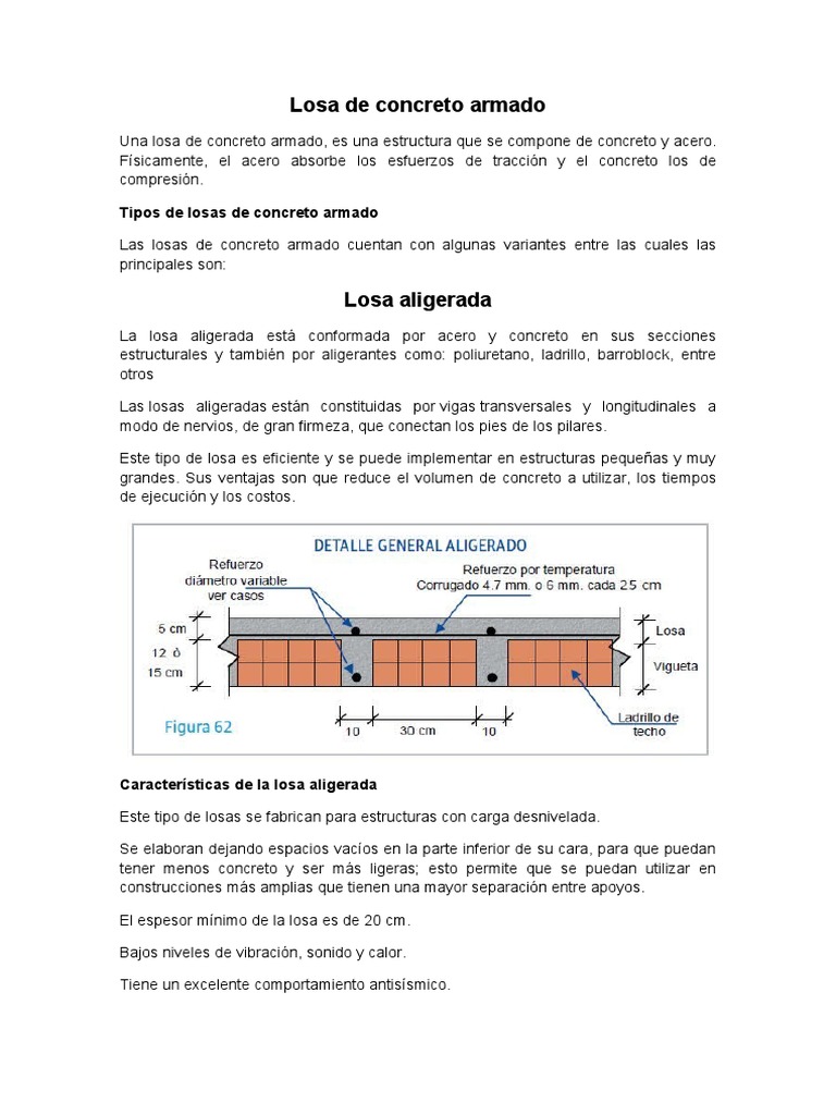 Tipos y Construcción de Losas de Concreto | PDF | Hormigón | Concreto ...
