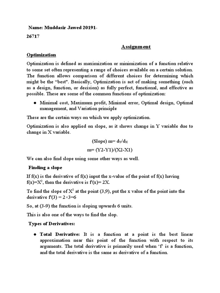 ME Optimization With Calculus | PDF | Derivative | Mathematical Optimization