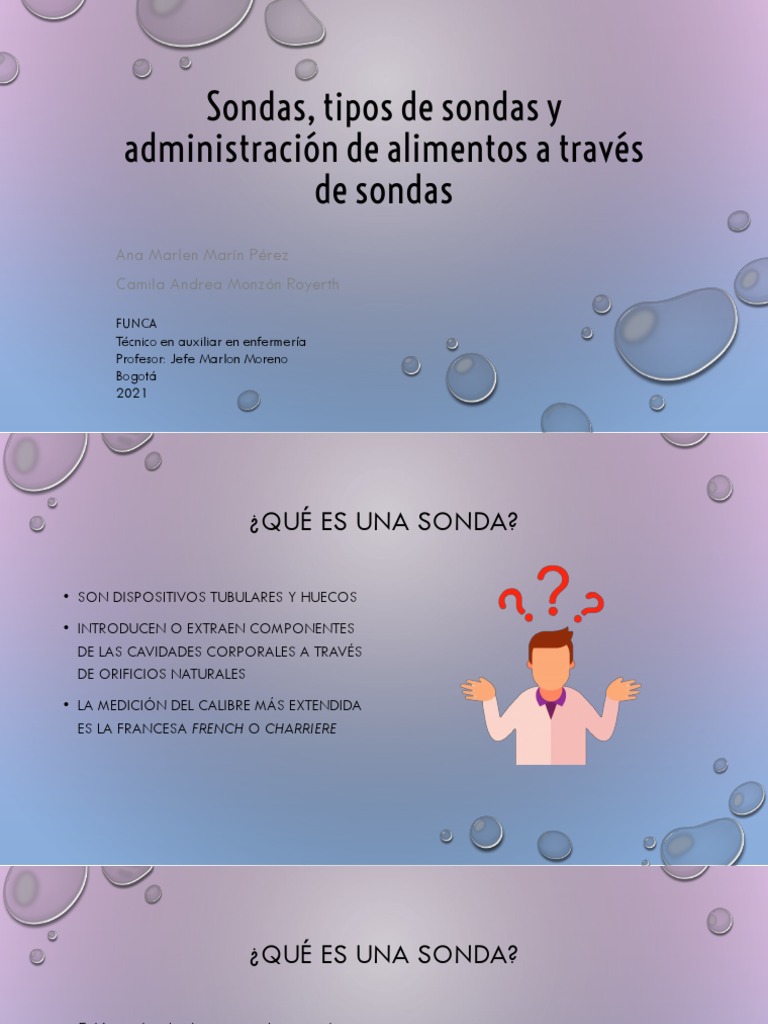 Sondas Tipos De Sondas Y Administración De Pdf Gastroenterología