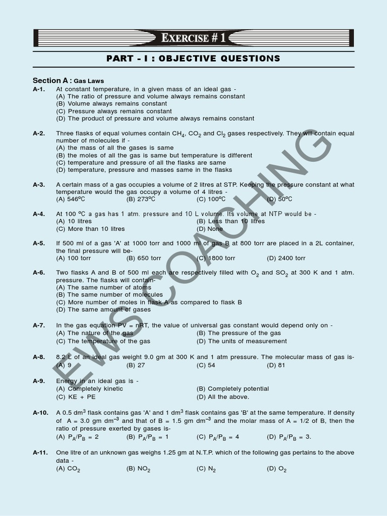 Ideal Gas Law and Related Calculations | PDF | Gases | Statistical ...