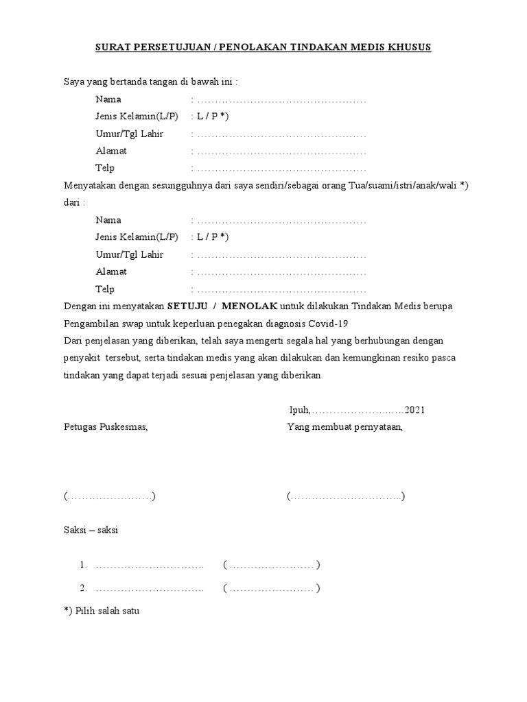 Contoh Format Informed Consent Pdf
