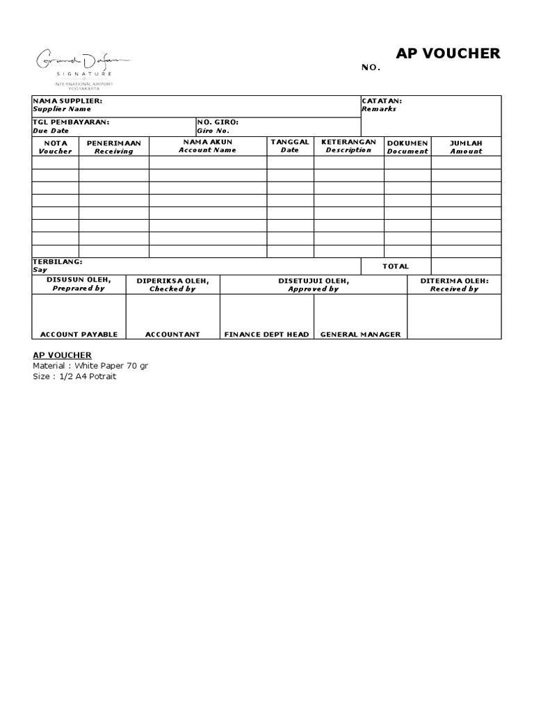 AP Voucher Document Template | PDF
