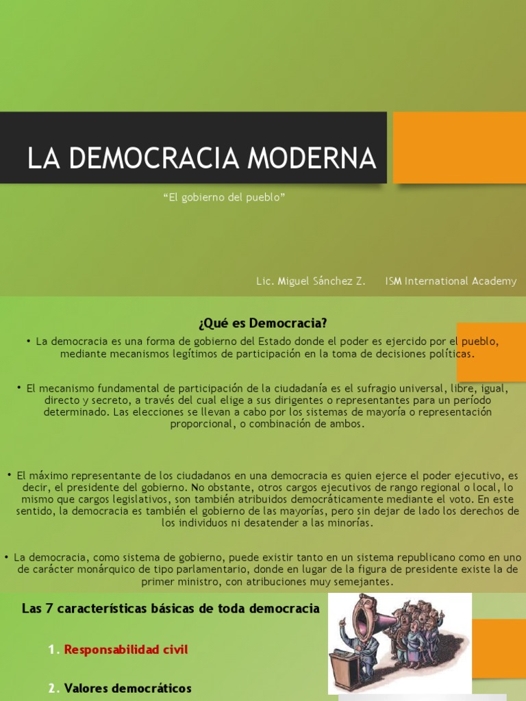 La Democracia Moderna Presentacion | PDF | Responsabilidad | Democracia