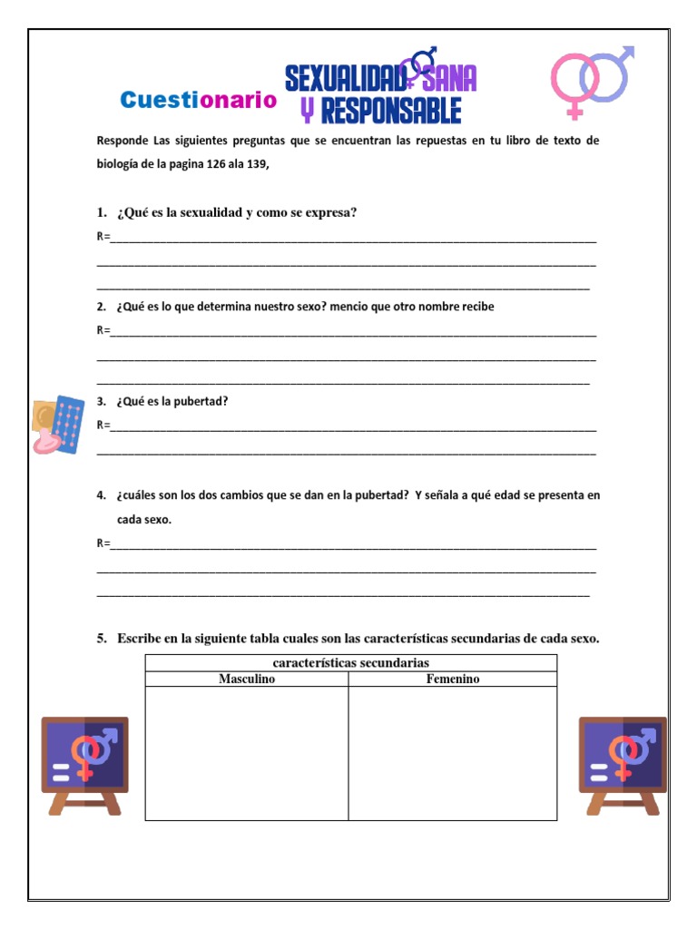Cuestionario Sexulidad | PDF | Sexo | Sexualidad