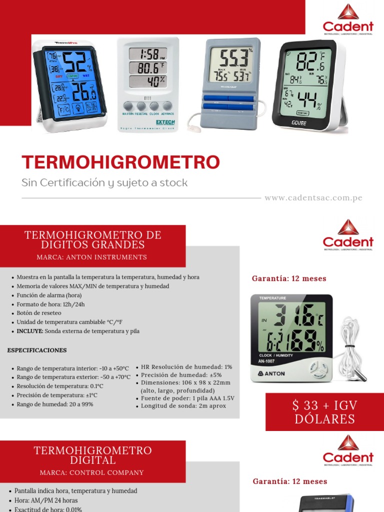 Modelos de Termohigrometro | PDF | Metrología | Cantidades fisicas