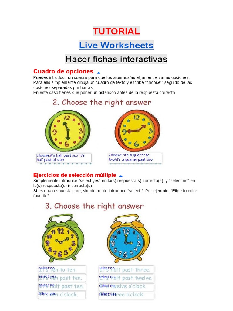 Hacer Fichas Interactivas: Live Worksheets | PDF