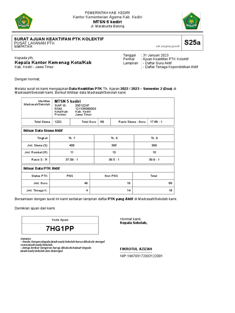 S25 MTSN 5 Kediri | PDF