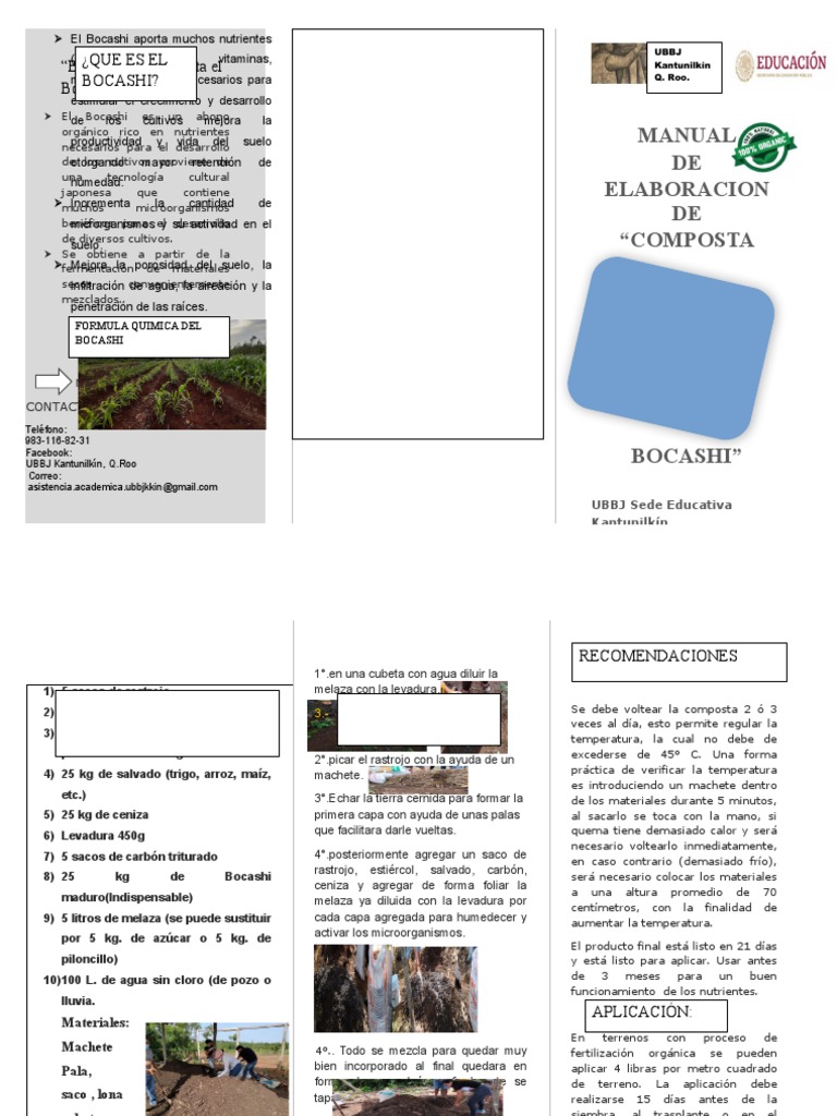 Guía para Elaborar Composta Bocashi | PDF | Compost | Melaza