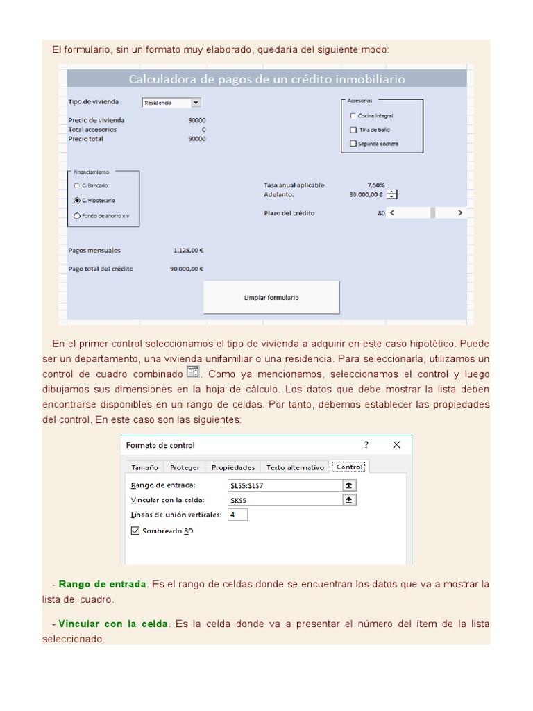 Formularios Excel: Controles y Funciones | PDF