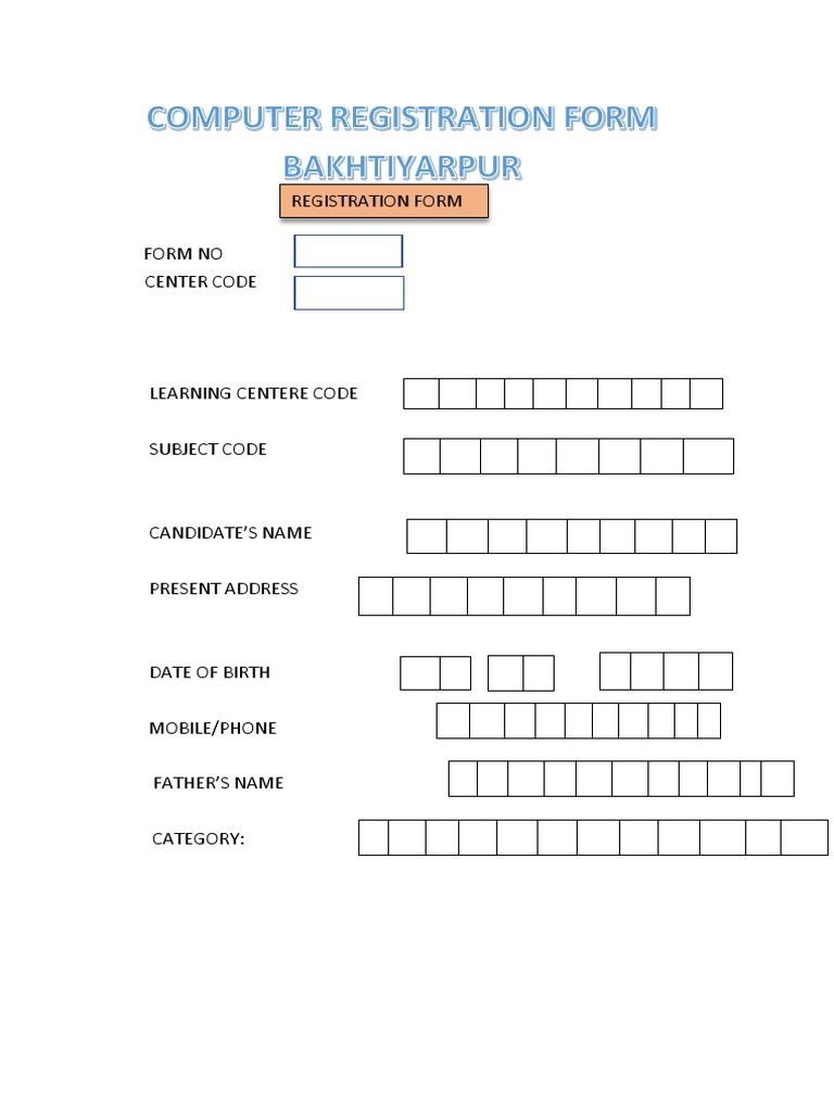 Computer Registration Form | PDF