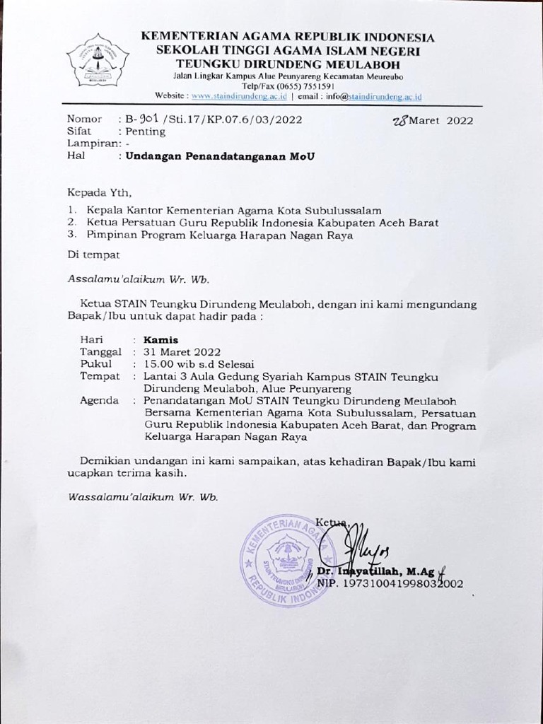 Undangan MoU | PDF