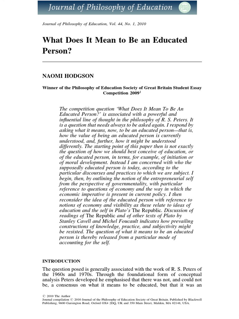Defining the Educated Person Today | PDF | Social Science | History