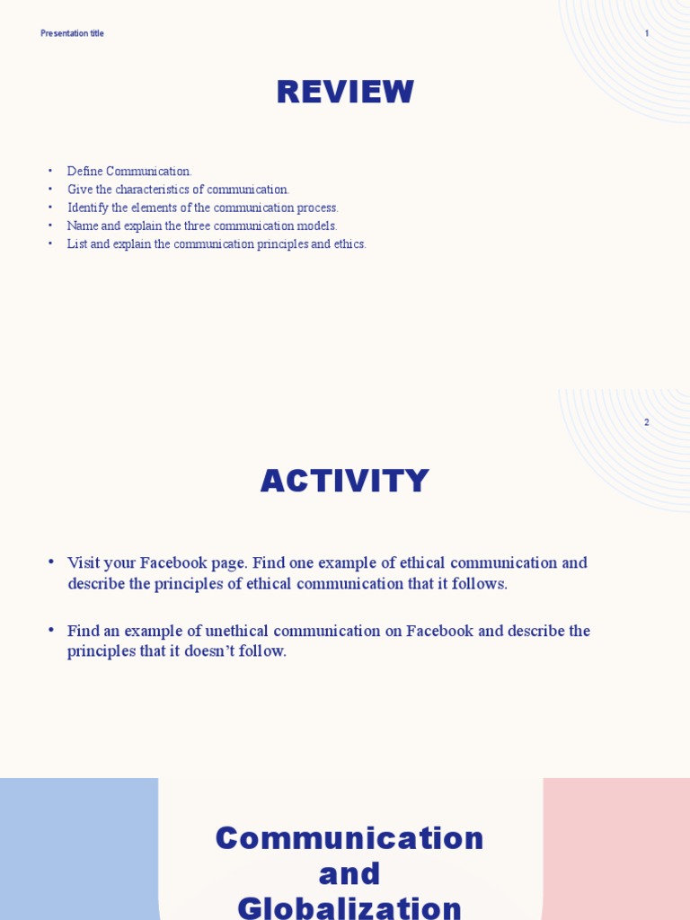 Lesson 2. Communication and Globalization | Download Free PDF ...