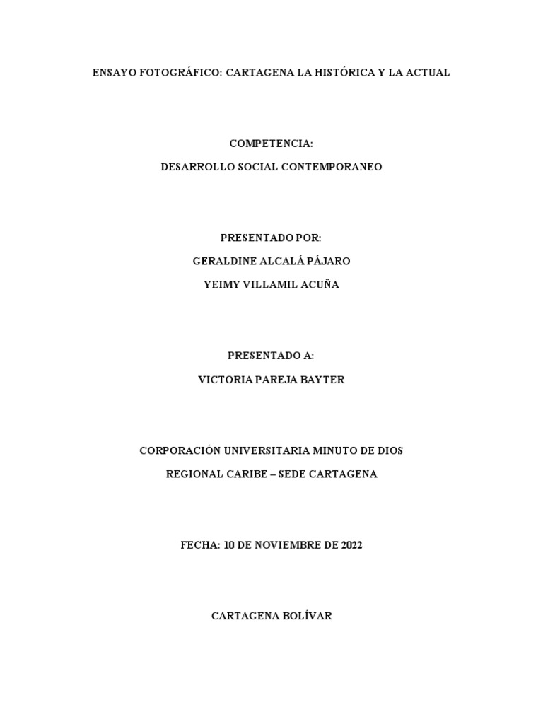 Ensayo Fotografico | PDF