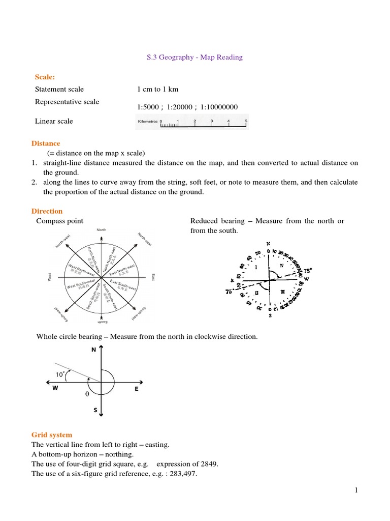 S.3 Geography - Map Reading | PDF