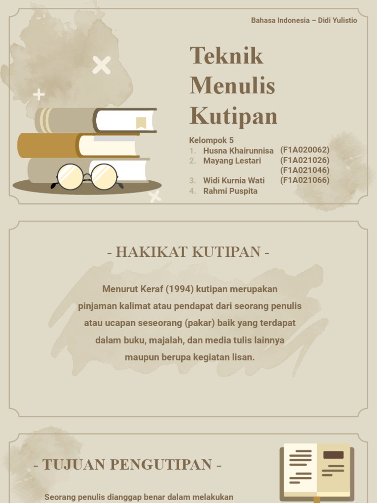 Kelompok 5 - Teknik Penulisan Kutipan | PDF