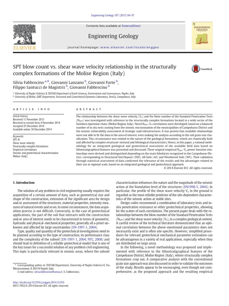 good-SPT Blow Count Vs Shear Wave Velocity R | PDF | Sedimentology | Geology