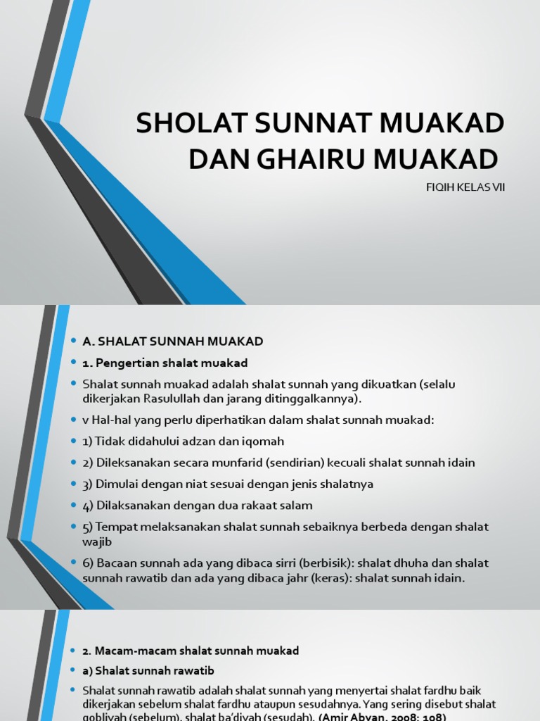 Shalat Sunnah Muakkad dan Ghairu Muakkad | PDF