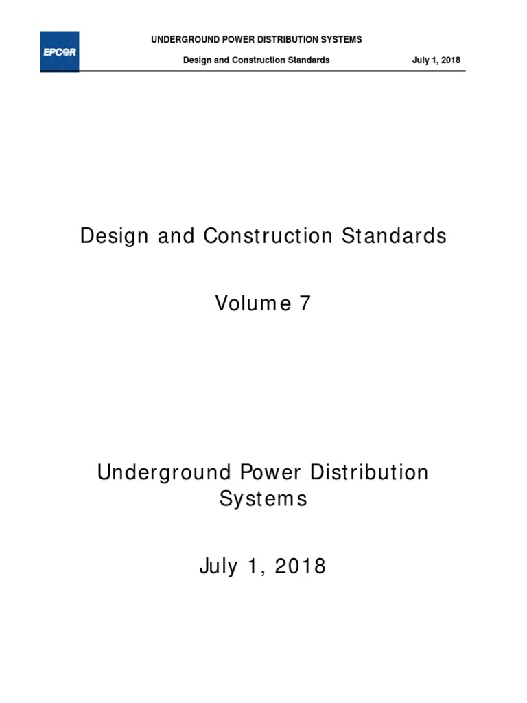 Underground Power Distribution Systems Design and Construction ...
