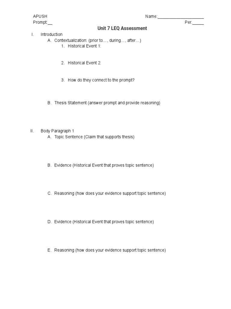 LEQ Outline | PDF