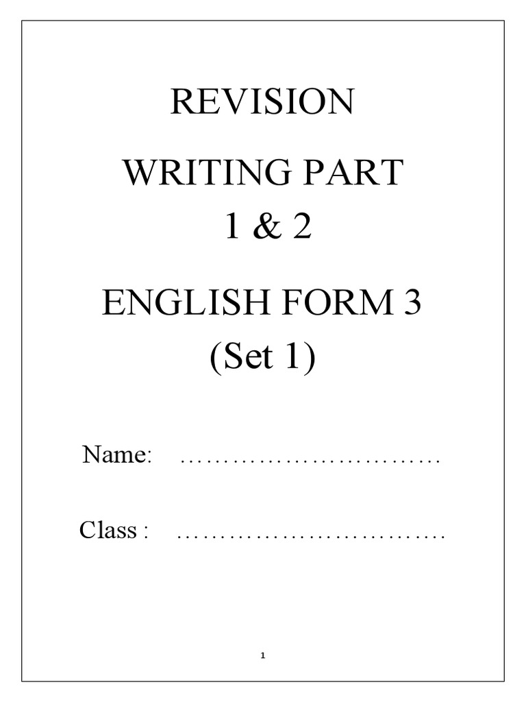 Writing Form 3 | PDF