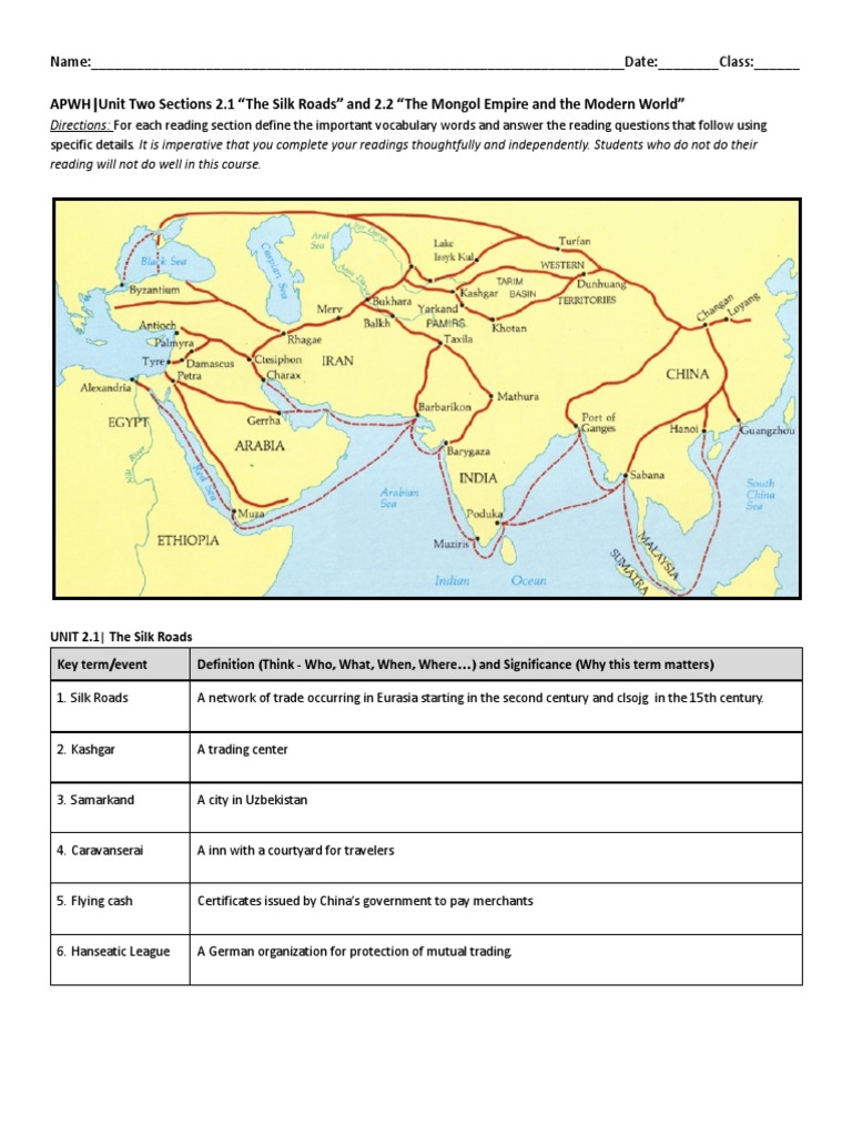 APWH Unit 2: Silk Roads & Mongol Empire | PDF | Mongol Empire | Silk Road