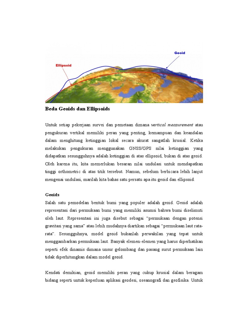 Beda Geoids Dan Ellipsoids | PDF | Sains & Matematika