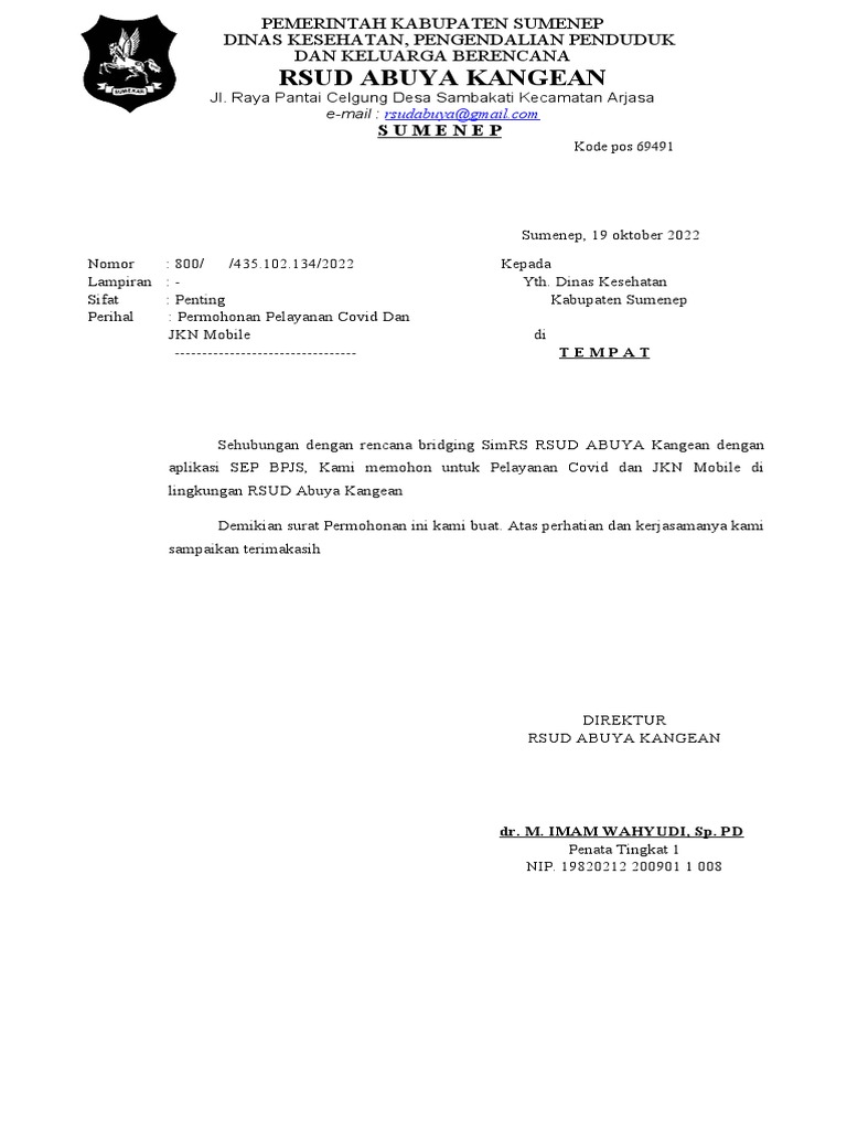 Surat Permohonan Pelayanan JKN | PDF