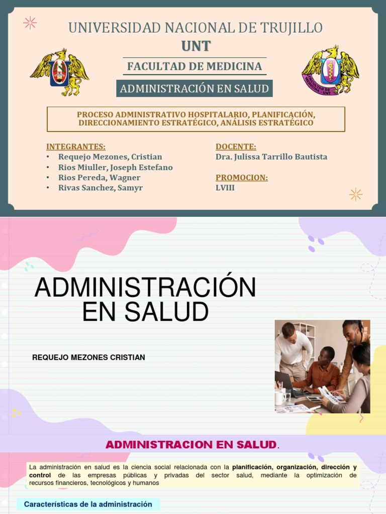 Proceso Administrativo en Salud | PDF | Análisis FODA | Planificación