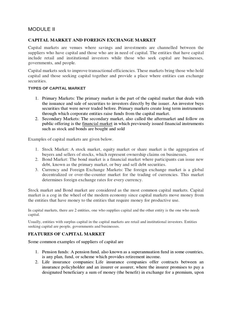 Ifs Module Ii Sem Iv Notes | PDF | Financial Markets | Foreign Exchange ...