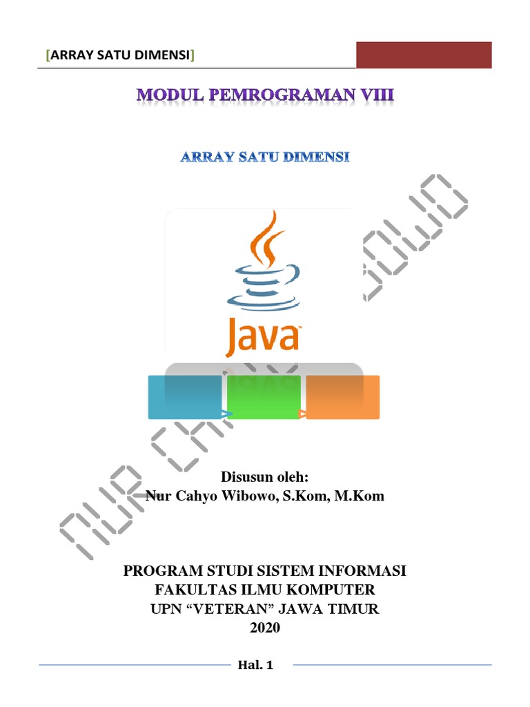 Modul 8 Array Satu Dimensi | PDF