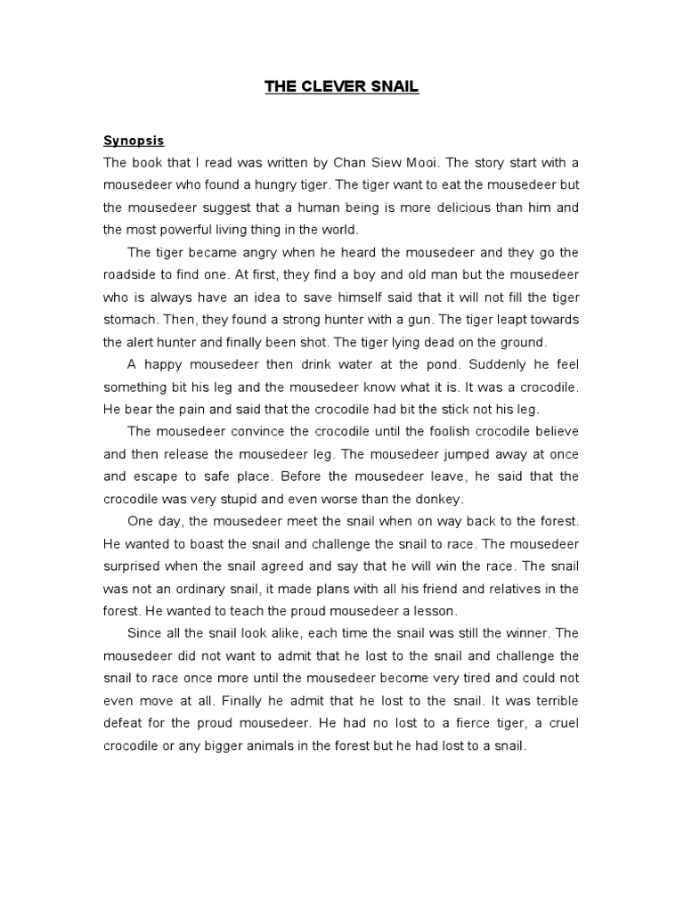 SINOPSIS/ RESENSI (The Clever Snail) | PDF | General Fiction
