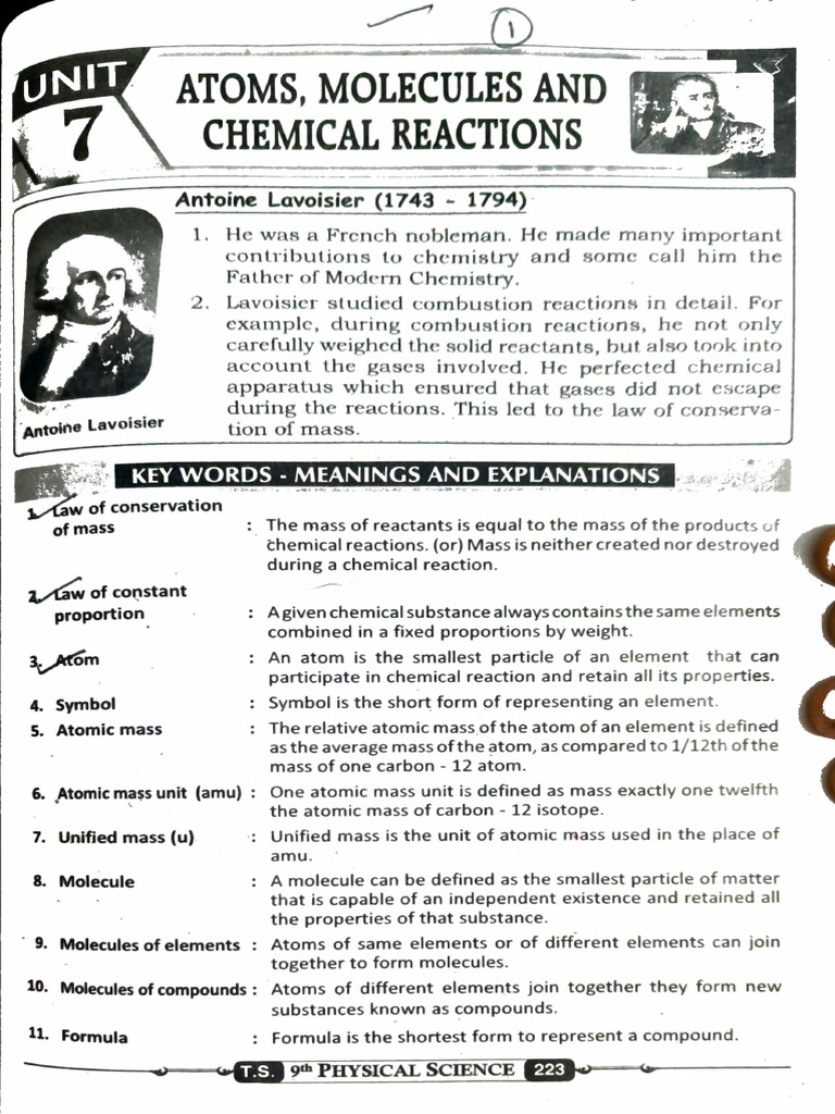 Class 9 Chemistry: Atoms & Molecules Guide | PDF | Chemical Reactions ...